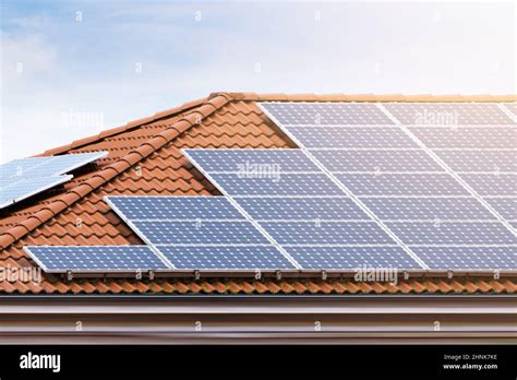Environmentally Sustainable Green Energy House With Solar Panel Roof