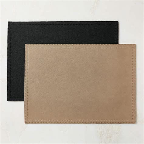Saffiano Taupe Faux Leather Placemat Reviews Cb2 Canada