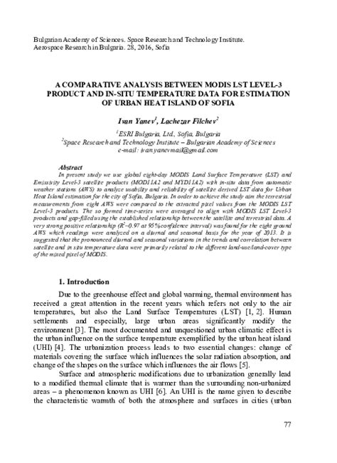 Pdf A Comparative Analysis Between Modis Lst Level 3 Product And In