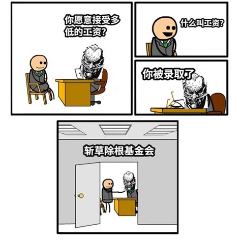 你愿意接受多低的工资？什么叫工资？斩草除根基金会你被录取了 网友制作的meme梗图