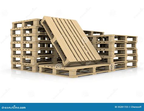 Group Wooden Pallets Stock Illustration Illustration Of Cardboard