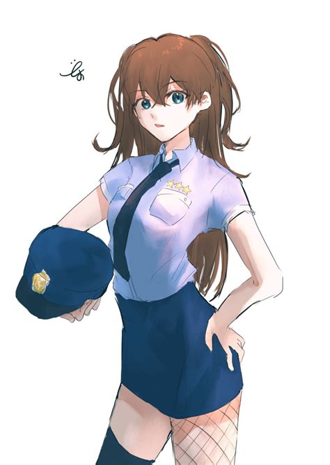 Safebooru 1girl Bangs Blue Eyes Blue Shirt Breasts Brown Hair Cosplay
