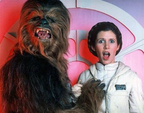 Chewbacca And Princess Leia Having Fun On Set Rmoviesinthemaking