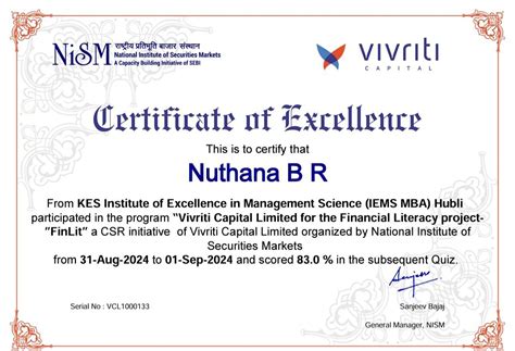 Nuthana Raj On Linkedin Nism Sharemarket Vivriti Explore Learning