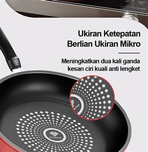 26cm 28cm Non Stick Frying Pan Kuali Diamond Frying Pan Kitchen Iron Non Stick Pans For Gas