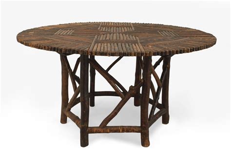 American Adirondack Style Round Twig Dining Table At 1stdibs