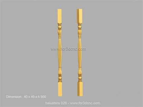 Balusters 026 Stl 3d Model For Cnc 3d Stl Model For Cnc Stl