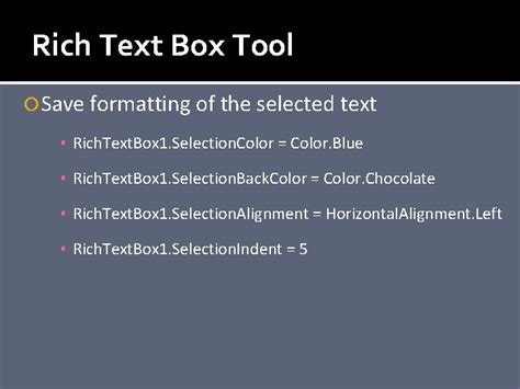 Lecture 4 Vb Net Rich Text Box Control