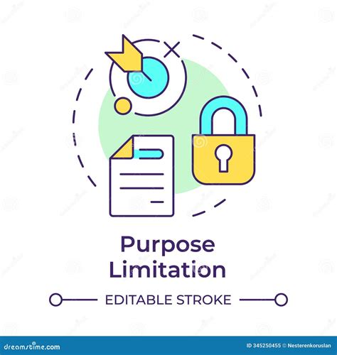 Purpose Limitation Multi Color Concept Icon Stock Illustration