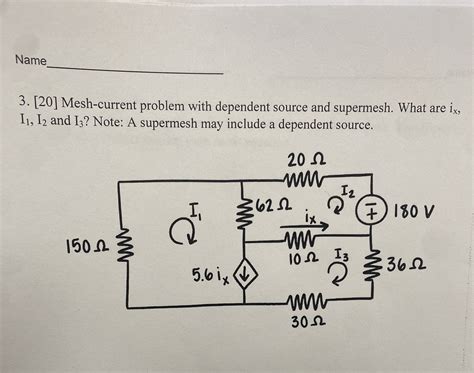 Solved Mesh Current Problem With Dependent Source And Chegg