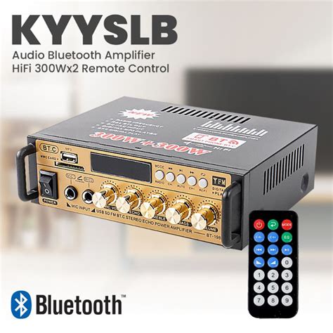 Jual KYYSLB Audio Bluetooth Amplifier HiFi Stereo 300Wx2 With Remote ...