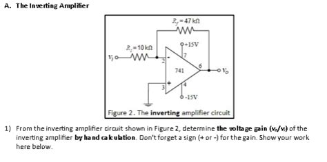 Solved A The Inverting Amplitier From The Inverting Chegg Com