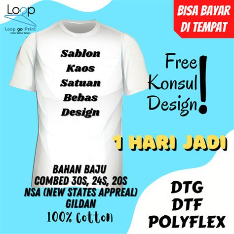 Jual Jual Kaos Custom Sablon Full Colour Print Dtg Baju Warna Putih