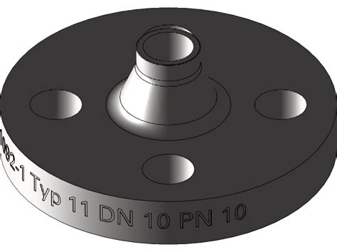 Flange DIN EN 1092-1 Typ 11 PN 10 3D CAD Model Library, 43% OFF