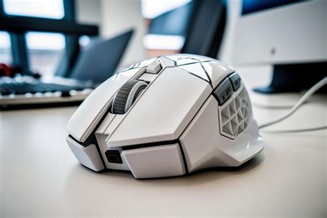 Premium Photo White Computer Mouse White Gamer Mouse Is A Little