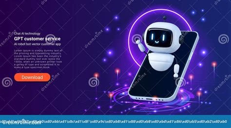 Chat Ai Technology Gpt Customer Service Landing Cartoon Cyber Character Download Website