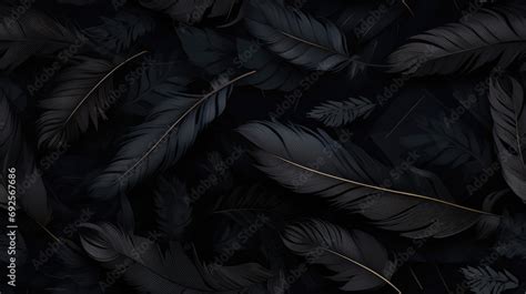 Black Feathers Background Tiled Background As Loop And Pattern