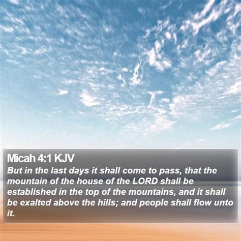 Micah 4 1 KJV But In The Last Days It Shall Come To Pass That