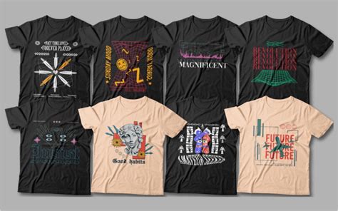 A Poster Poster With Several Streetwear T Shirt Designs From This Package