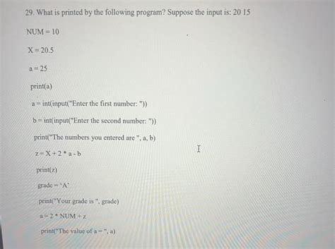 Solved 29 What Is Printed By The Following Program Suppose Chegg