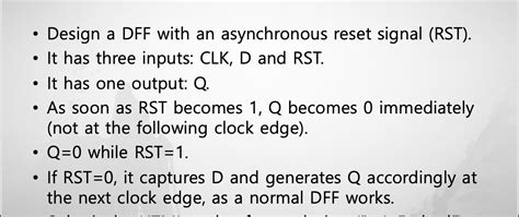 Solved Design A DFF With An Asynchronous Reset Signal Chegg Com