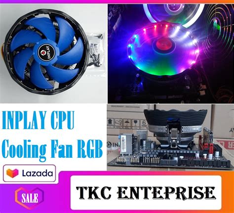 Inplay Lf01 Cpu Cooling Fan Rgb Lighting 3 Pin Air Cooler Radiator For