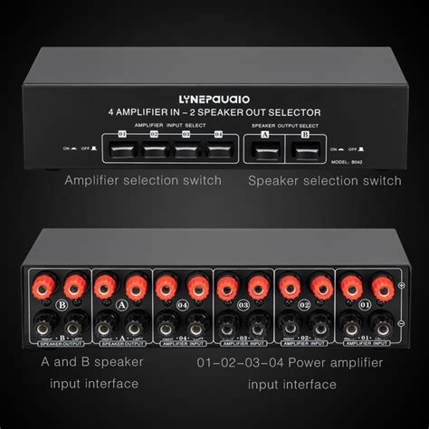 B042 Passive Power Amplifier Selector Speaker Switch Lossless 4