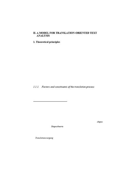 Caps 1 Y 2 Christiane Nord Text Analysis In Translation 1991 Pdf Translations