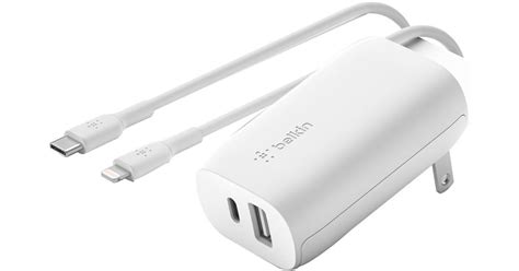 Belkin Dual Wall Charger With Lightning Cable WCB007DQ1MWH B5