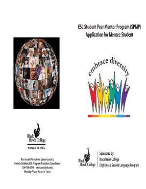 Fillable Online Bhc ESL Student Peer Mentor Program SPMP Application