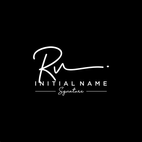 Letter Rv Signature Logo Template Vector 20426892 Vector Art At Vecteezy
