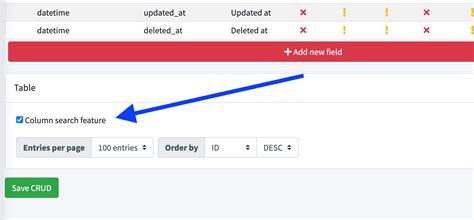 New Feature Column Search In Cruds With One Checkbox Quick Admin Panel