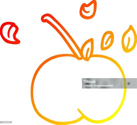 Dessin Au Trait Dégradé Chaud Dune Pomme Juteuse De Dessin Animé
