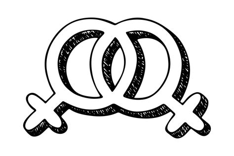 Hand Drawn Lesbian Gender Identity Icon Symbol Used To Represent Sex