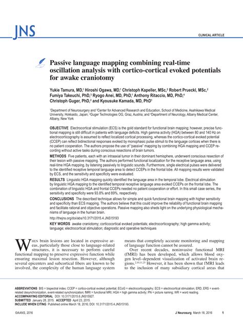 Pdf Passive Language Mapping Combining Real Time Oscillation Analysis