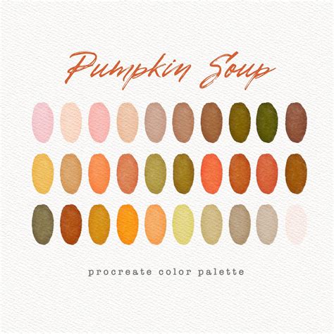 Pumpkin Soup Color Palette Procreate Color Palette Colour Palette