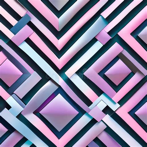 An Abstract Pattern Of Interlocking Diamonds In Shades Of Pink And Blue1 Generative Ai Stock