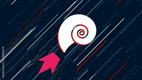 Marine Nautilus Symbol Flies Through The Universe On A Jet Propulsion