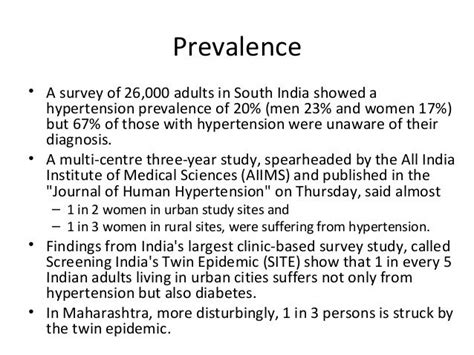 Hypertension And Prehypertension Prevalence In India