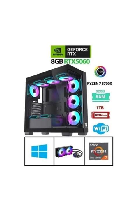 Rmt17061 Black Rtx 5060 Ryzen 7 5700x 32gb Ram 1tb M2 Ssd