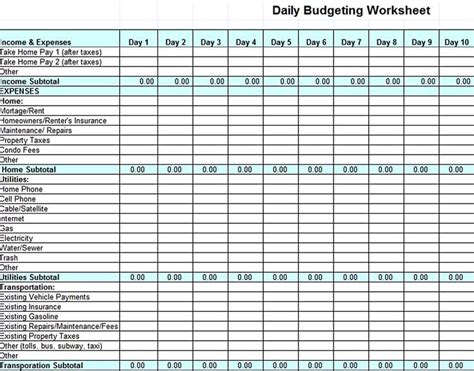 How To Create A Home Budget Spreadsheet 12 Household Budget Worksheet
