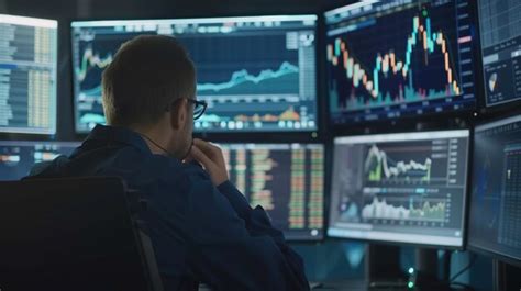 a man looking at a computer screen with a graph showing the time