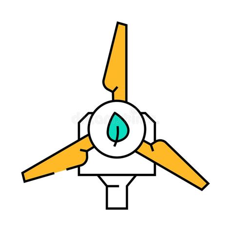Clean Wind Energy Turbine Icon Color Illustration Stock Vector