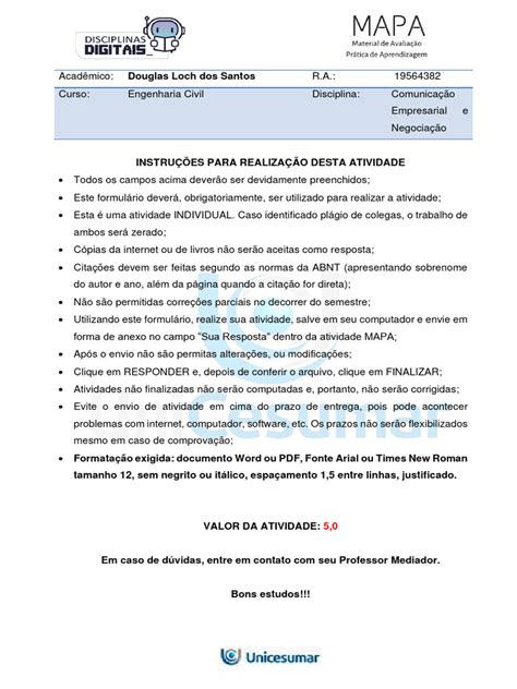 Mapa Comunicação Empresarial E Negociação Pdf
