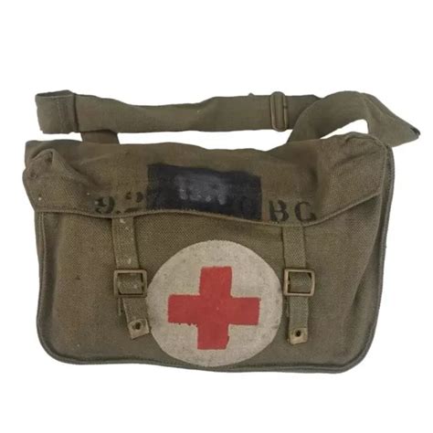 British Army Ww2 Style Shell Dressing Medics Satchel Post War Belgian