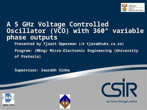 Ppt A 5 Ghz Voltage Controlled Oscillator Vco With 360° Variable