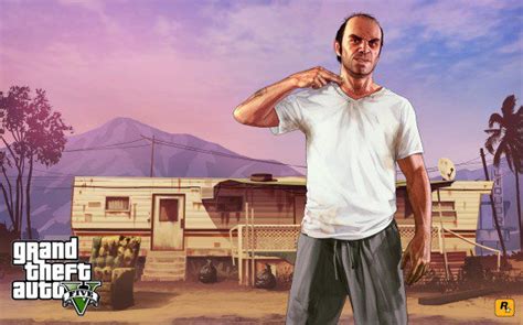 Artwork Do Trevor Em Trailer No Deserto Do GTA V
