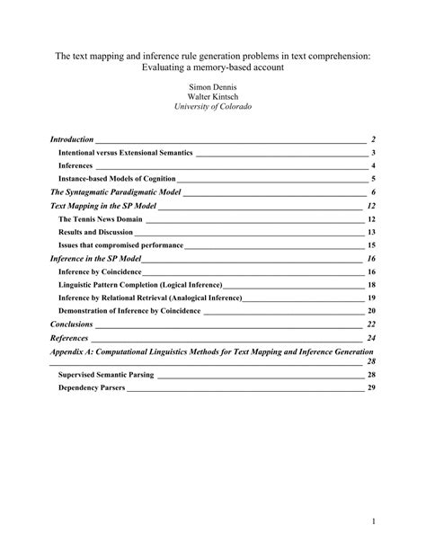 Pdf The Text Mapping And Inference Rule Generation Problems In Text