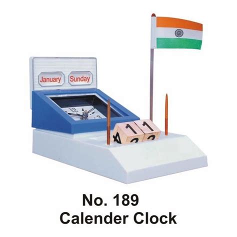 White Base Pvc Calendar Analog Table Clock Shape Rectangular At Rs 500piece In Morbi