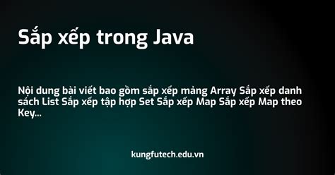 Sắp Xếp Trong Java
